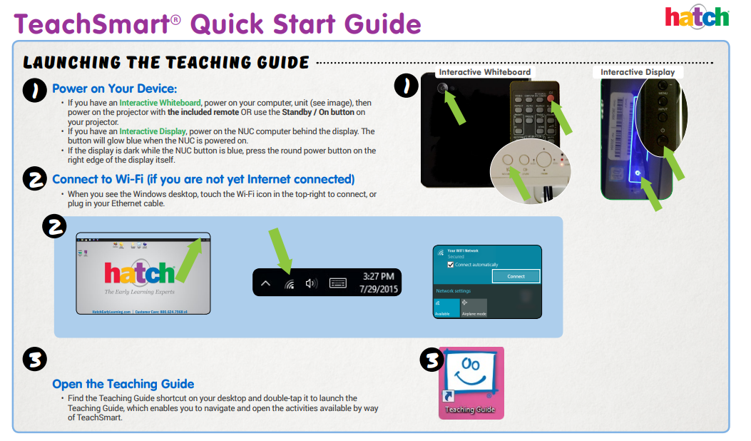 TeachSmart® Quick Start Guide – Hatch Support