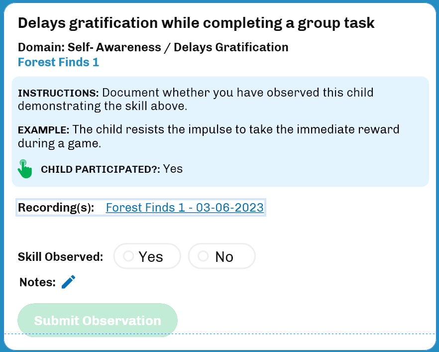 [Org Admins, School Admins, Teachers] IgniteTable Skill Observations ...
