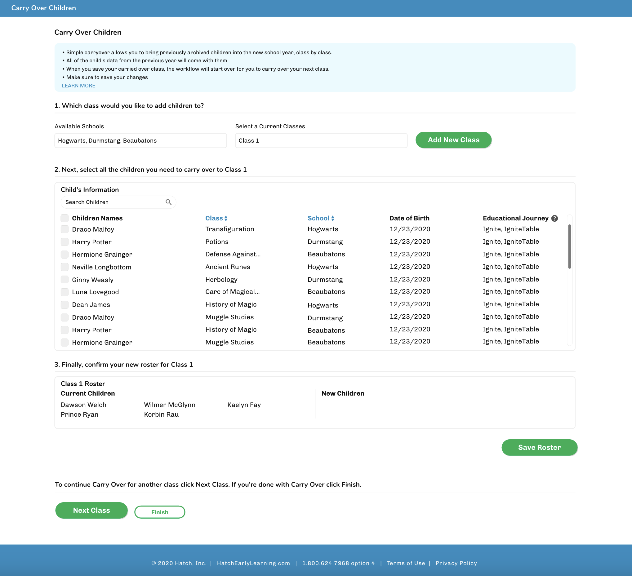 [Org Admins, School Admins, Teachers] Carrying Children Over From a ...