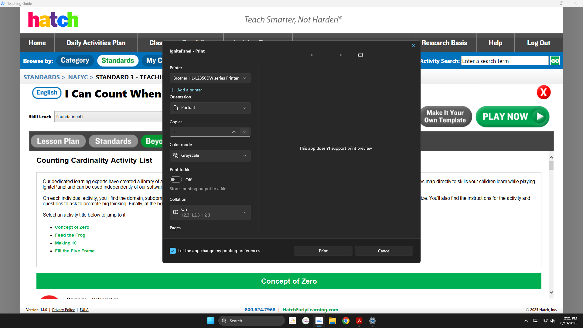 How to Print Beyond the Technology Activities from IgnitePanel by Hatch™ – Hatch Support