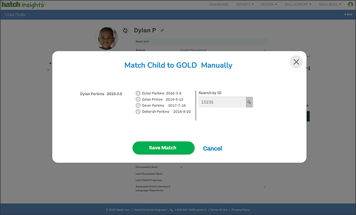 [Teachers] Matching Children to GOLD® – Hatch Support